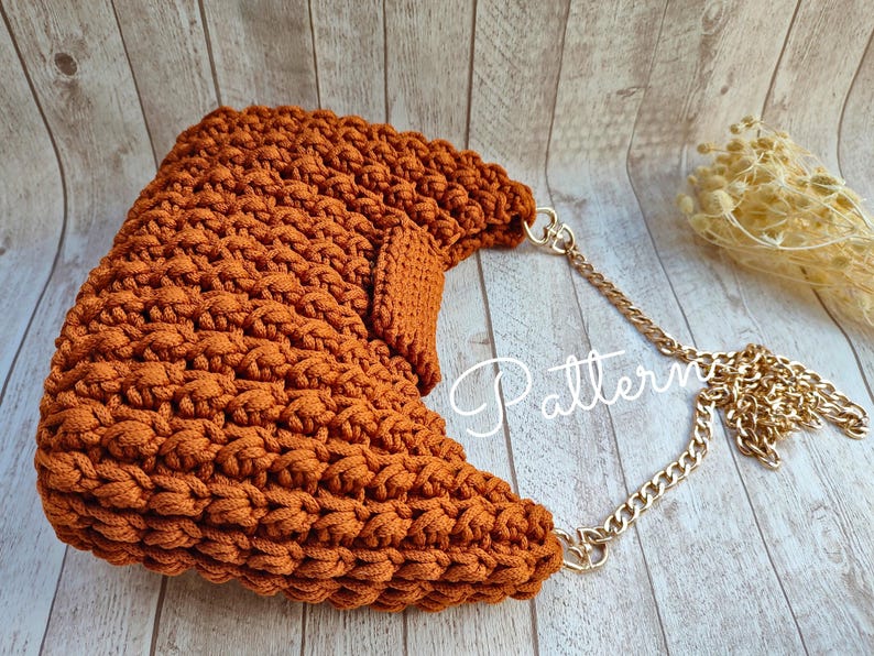 Hobo Bag Pattern (pdf+video): Crochet Purse Pattern, Hand Bag Bag Crochet Pattern, Slouchy ...