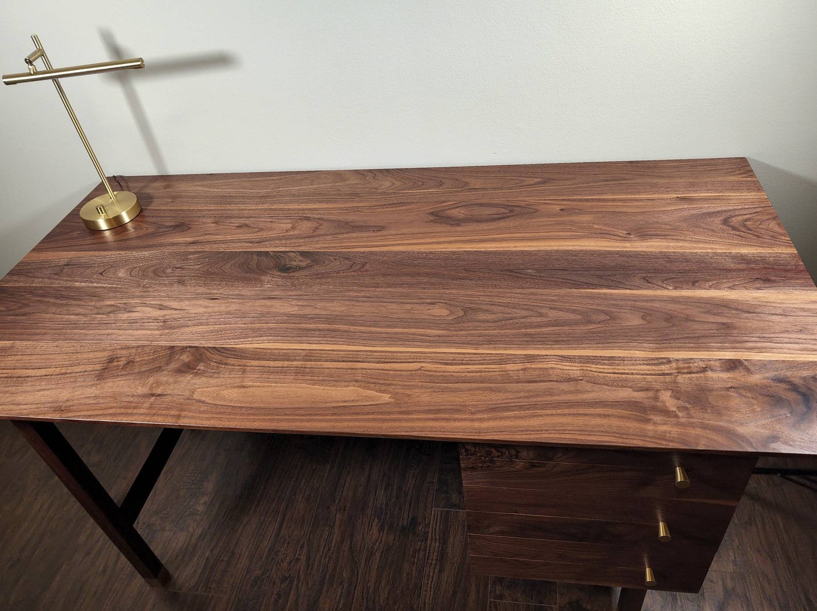 Solid Walnut Mid Century Modern Desk | Writing Desk | Office Desk - Etsy