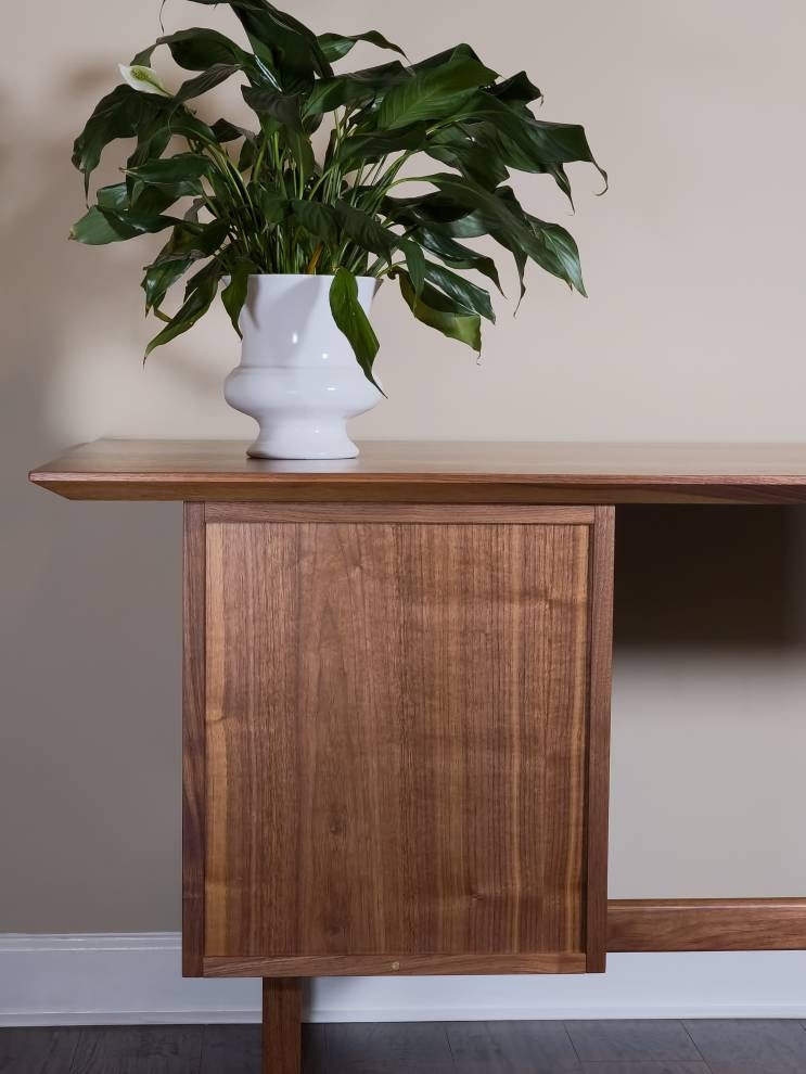 Solid Walnut Mid Century Modern Desk | Writing Desk | Office Desk - Etsy