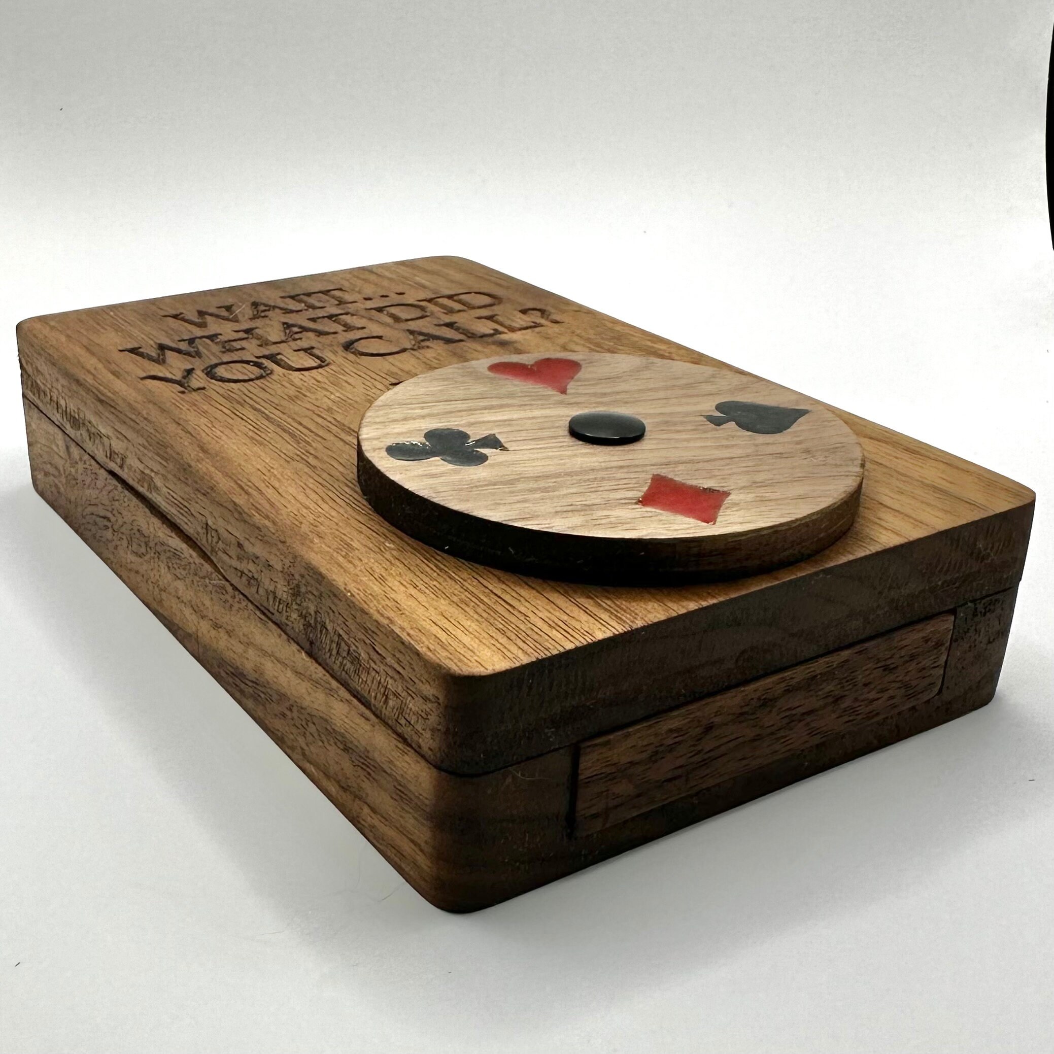 Walnut Euchre Box With Resin Inlay Trump Suit Tacker Card Game Gifts ...