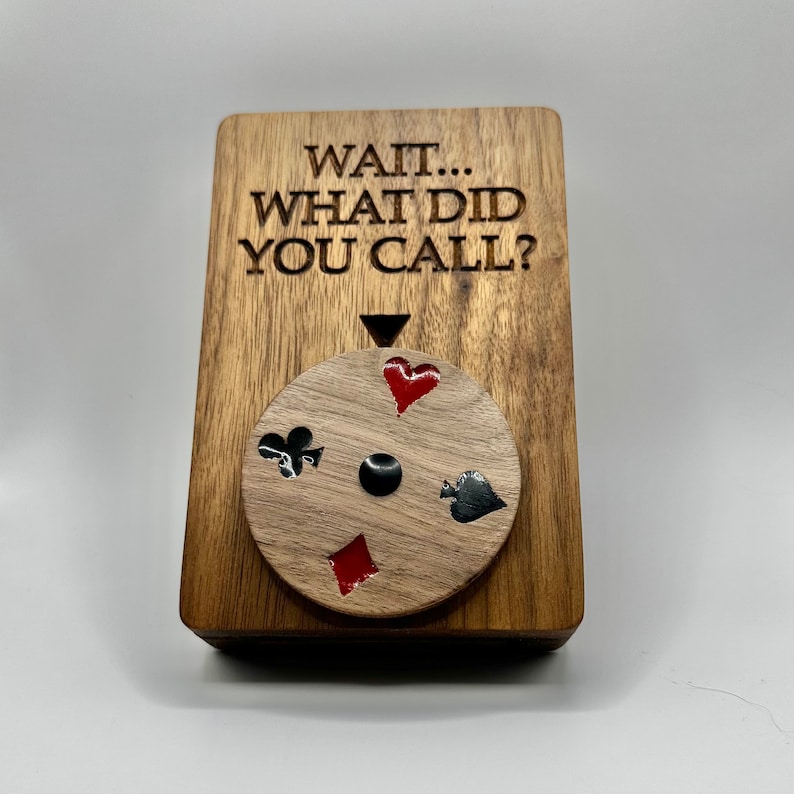 Walnut Euchre Box With Resin Inlays and Laser Engraved Funny Quote Card ...