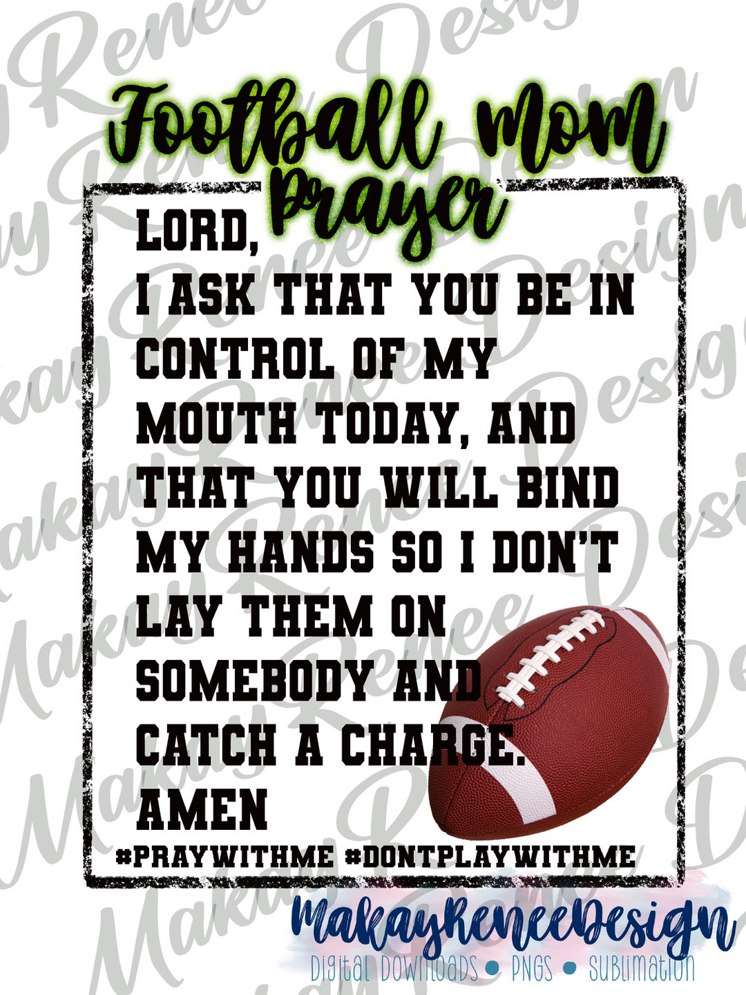 Football Mom Prayer, Game Day Shirt, PNG, Sublimation, Instant Download ...