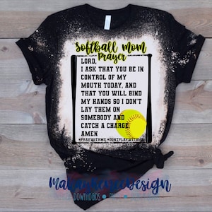 Softball Mom Prayer PNG, Game Day Shirt, Sublimation Design, Ballgame ...