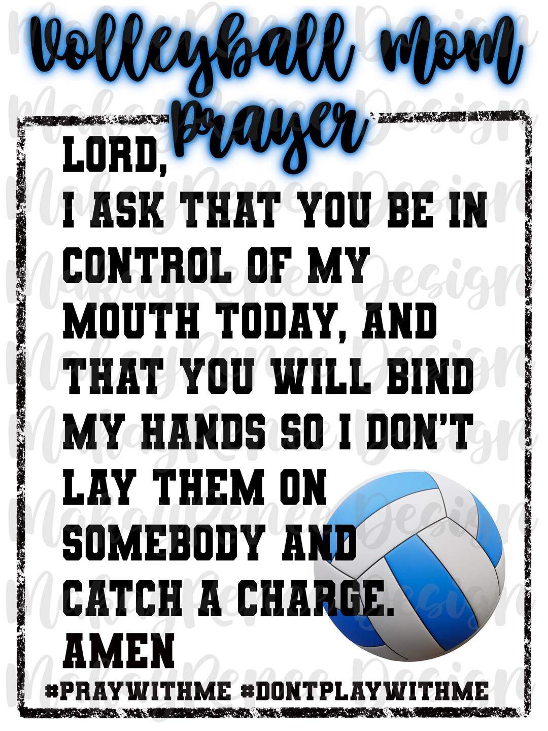 Volleyball Mom Prayer, Png, Sublimation, Volleyball Mama, Game Day ...