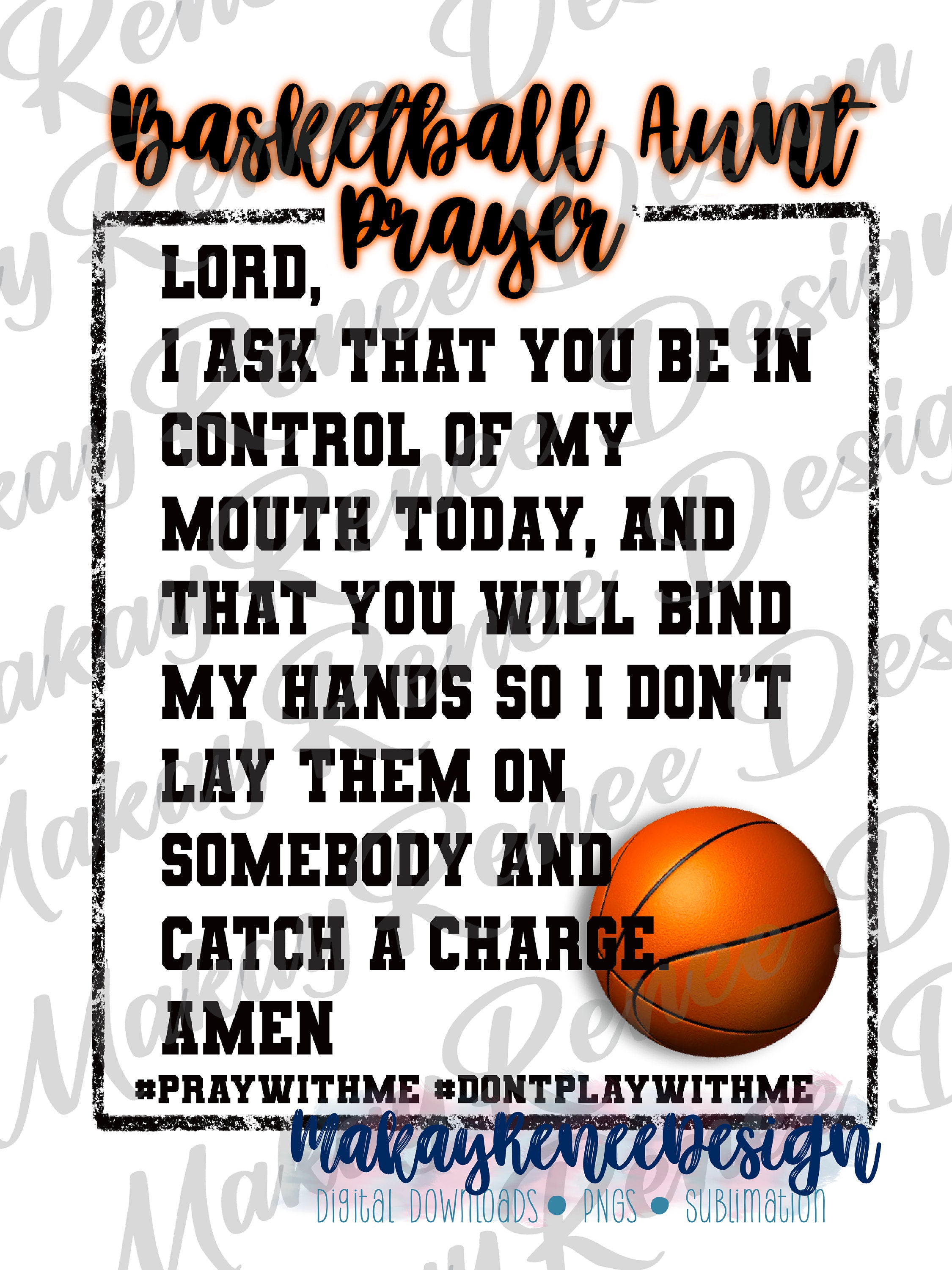 Basketball Aunt Prayer, Png, Sublimation, Basketball Aunt, Game Day ...