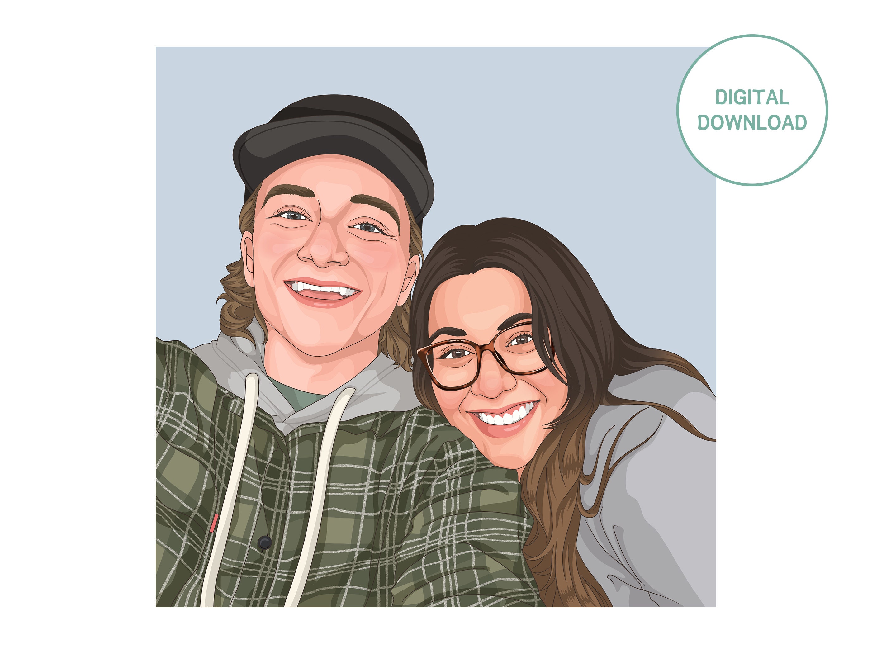 Custom Couple Portrait Cartoon Portrait Personalized - Etsy
