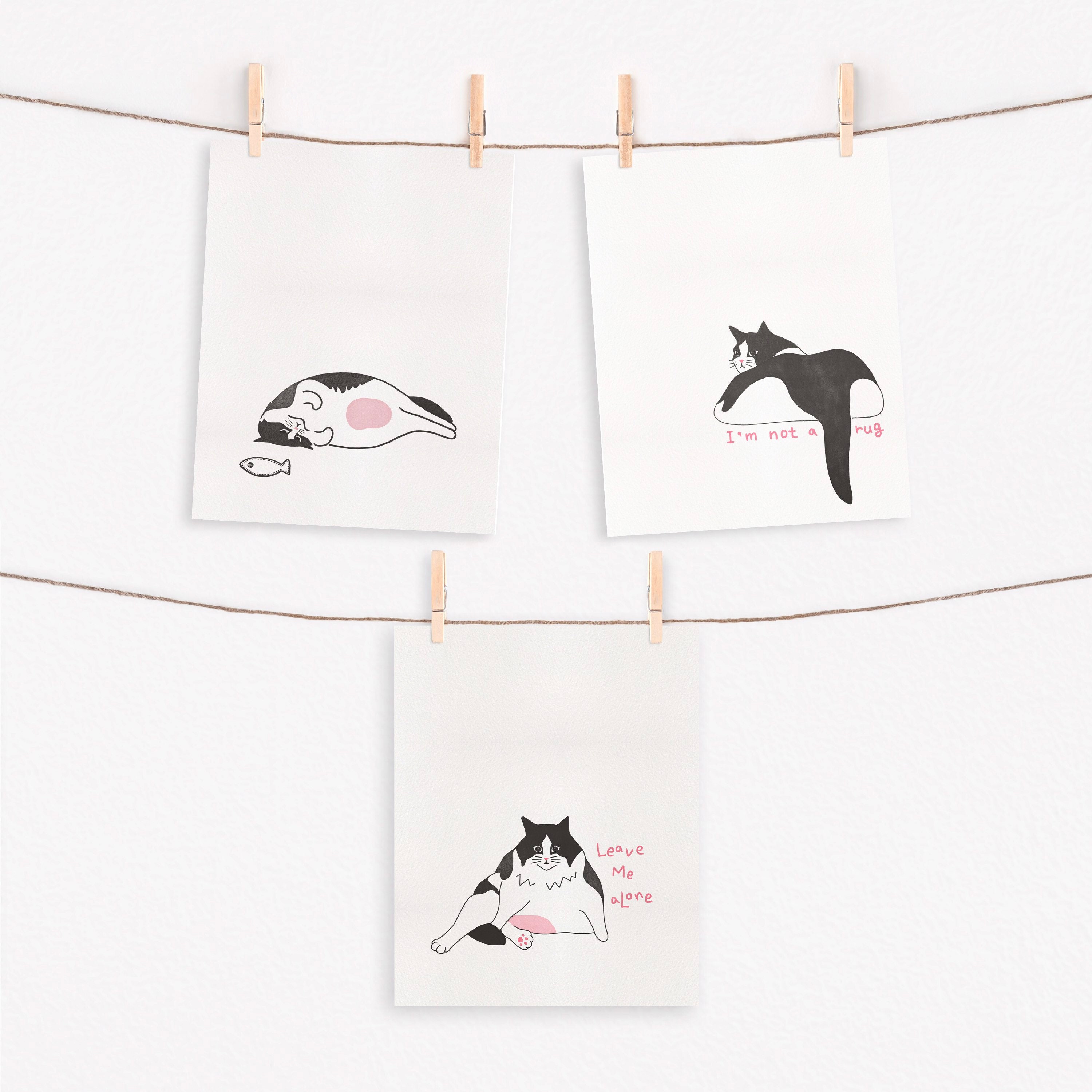 Cute Chubby Cat Art Print, Funny Cat Poster (digital Download) - Etsy