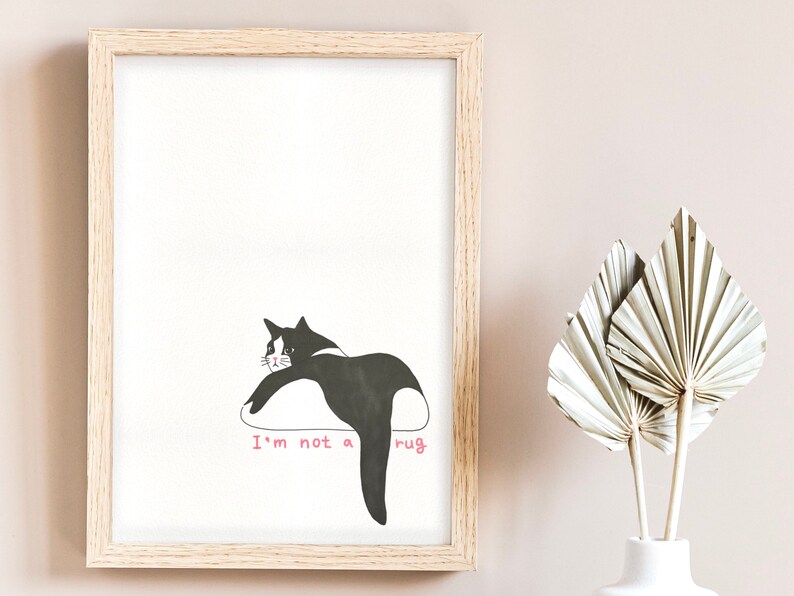 Cute Chubby Cat Art Print, Funny Cat Poster (digital Download) - Etsy