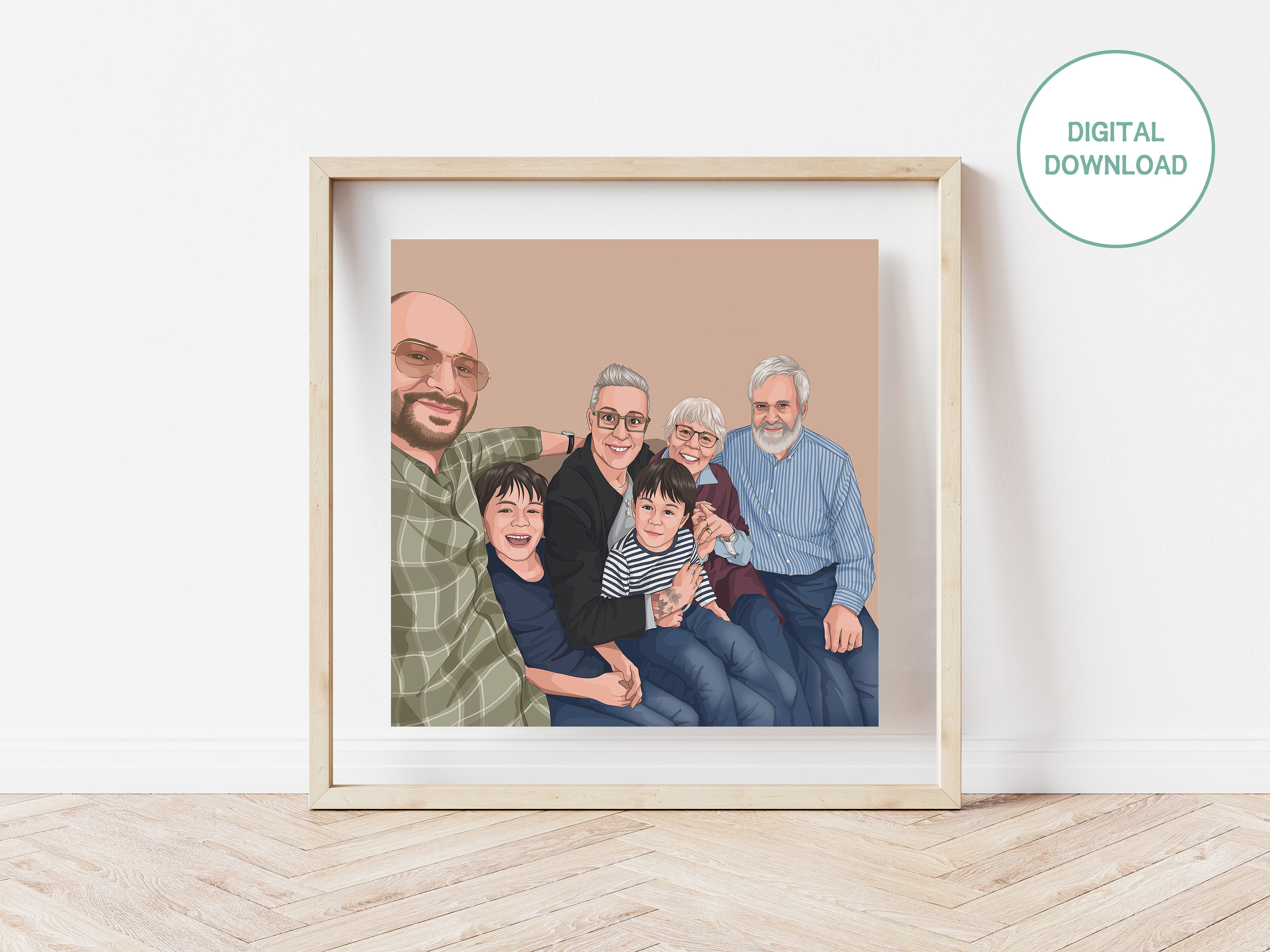 Custom Portrait of Family Cartoon Portrait Personalized - Etsy