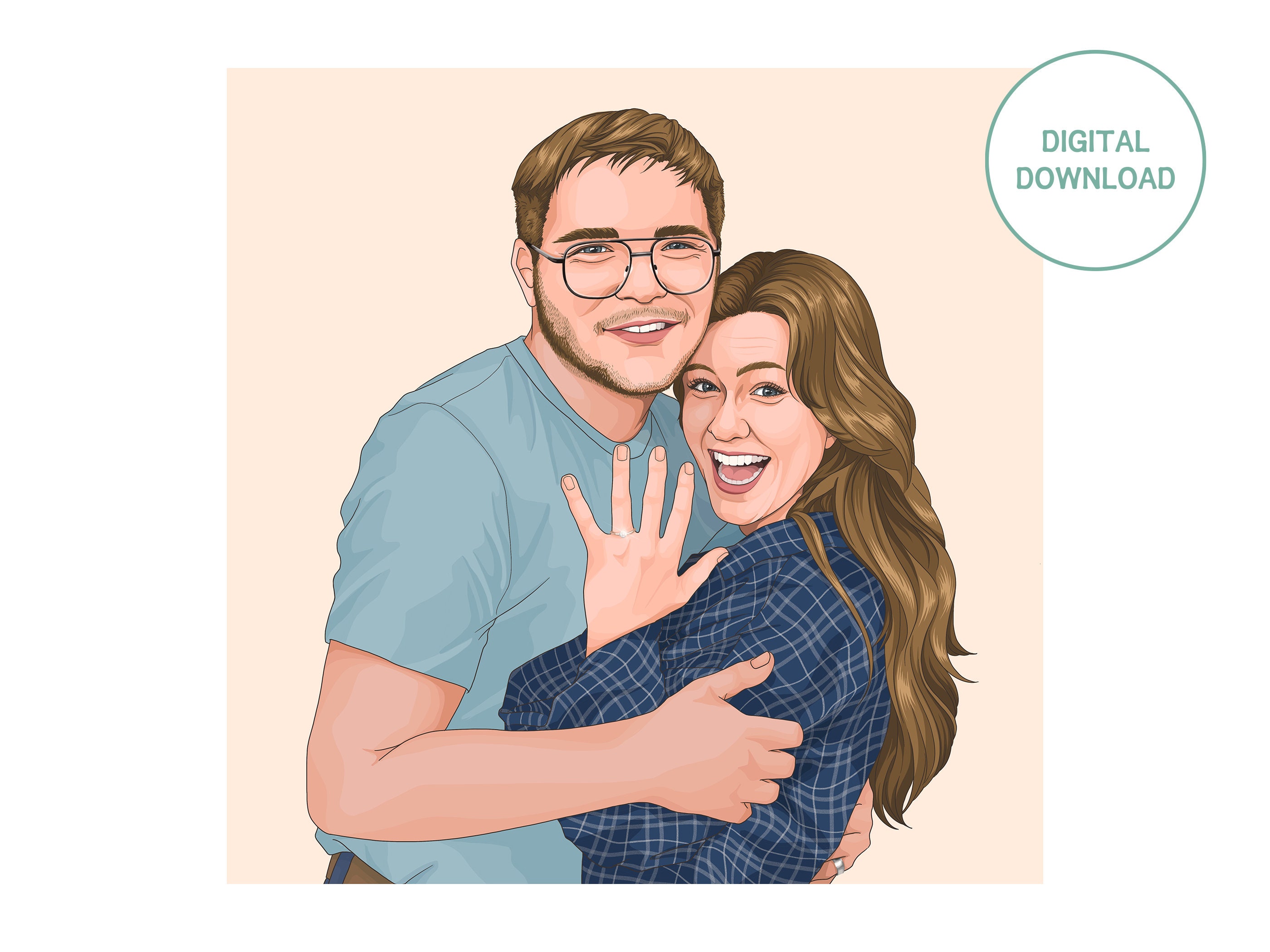 Custom Couple Portrait Cartoon Portrait Personalized - Etsy