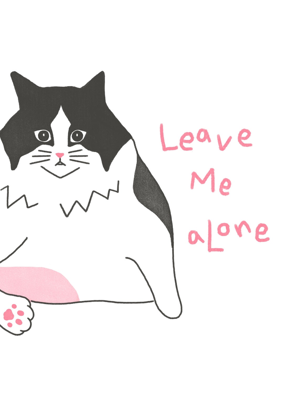 Cute Chubby Cat Drawing Printable Poster Cat Poster Digital | Etsy