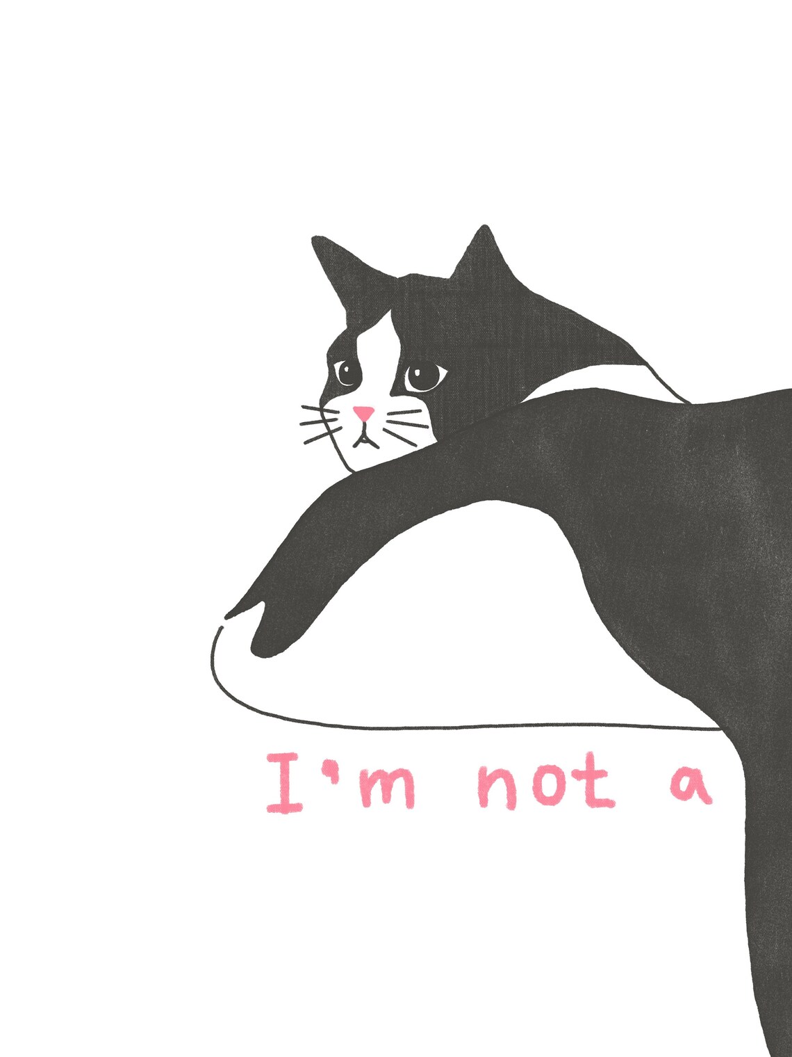 Cute Chubby Cat Drawing, Printable Poster, Cat Poster, Digital Wall Art ...