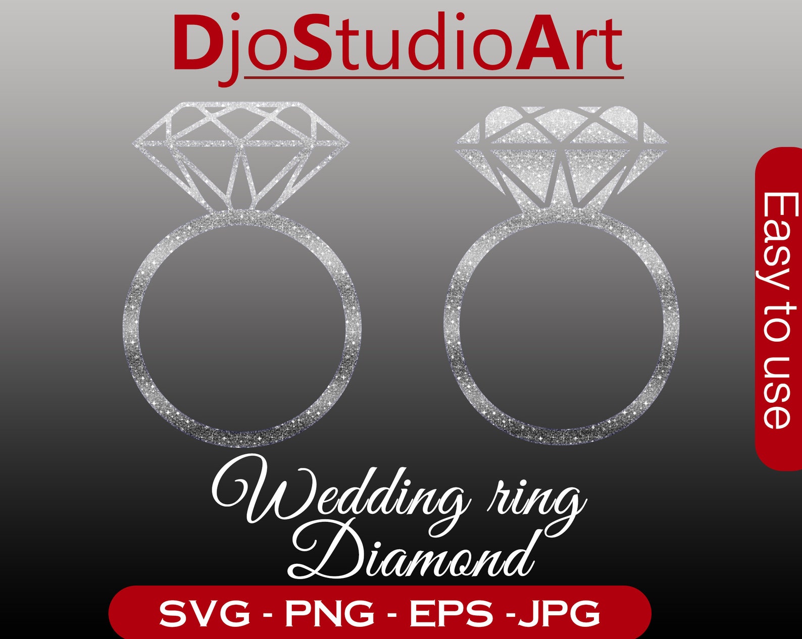 Anillo de boda Diamond SVG para Cricut Skycut y Cameo Silhouette - Etsy ...