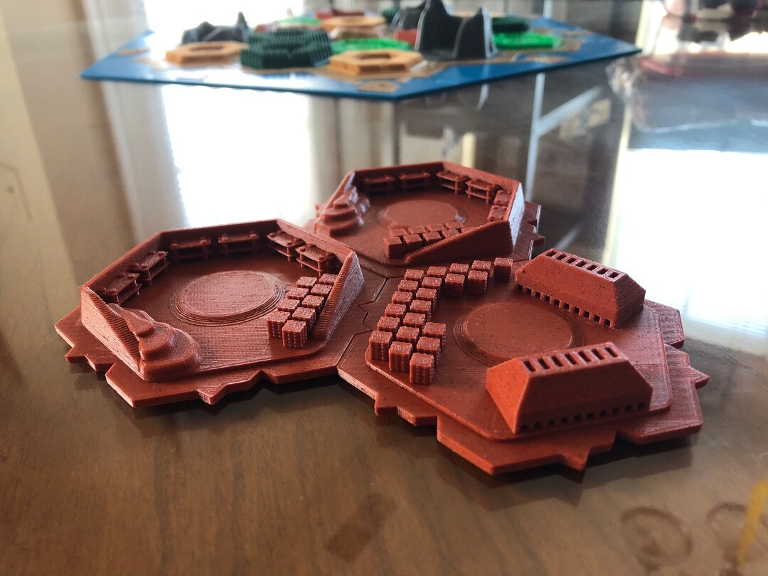 Brick/clay Resource Hex Tile Compatible With Settlers of Catan, STL ...