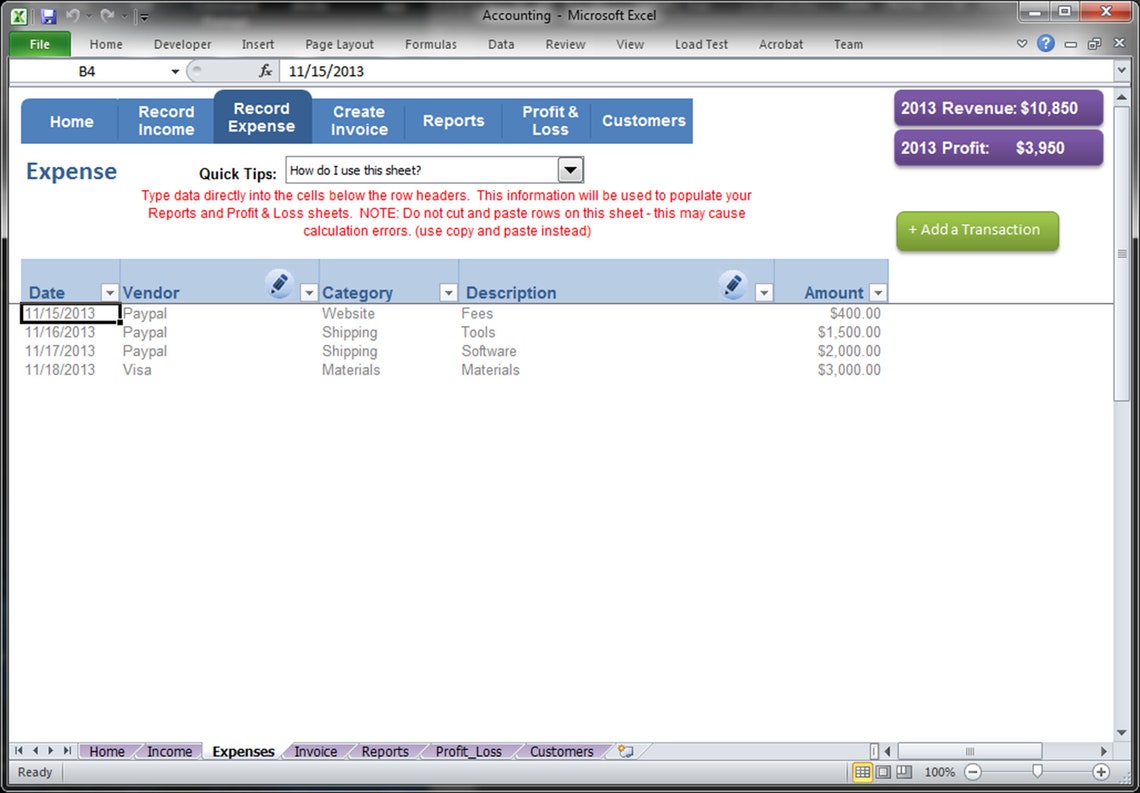 Small Business Accounting Software Workbook for Excel - Etsy
