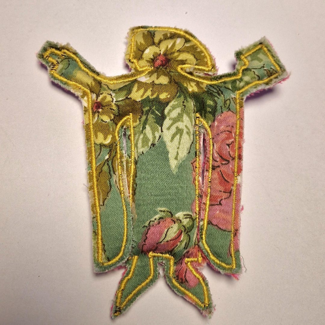 Munich Child Brooch | Vintage Floral Fabric Pin | Upcycled Accessory ...