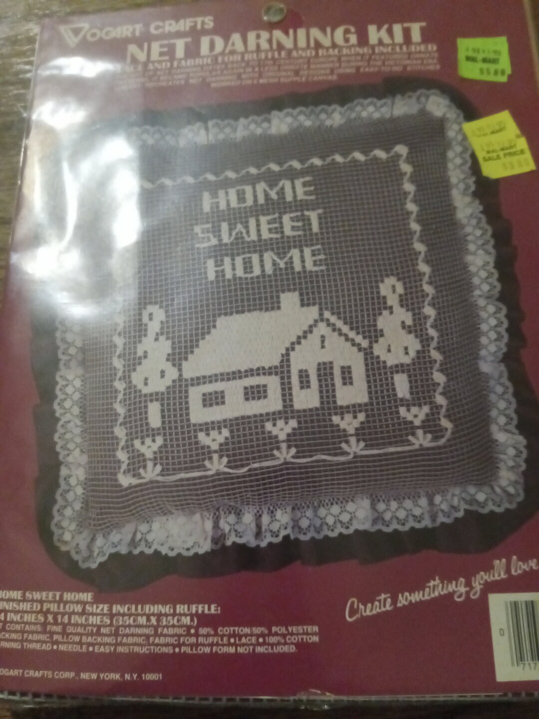 Vintage Vogart Net Darning Pillow Kit Home Sweet Home New Sealed - Etsy