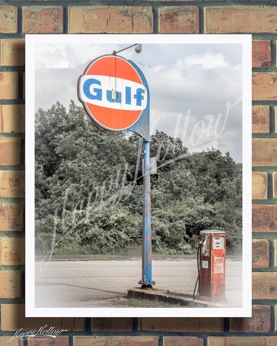 Old Gulf Gas Station Pump Photograph, Print, Vintage Service Station ...