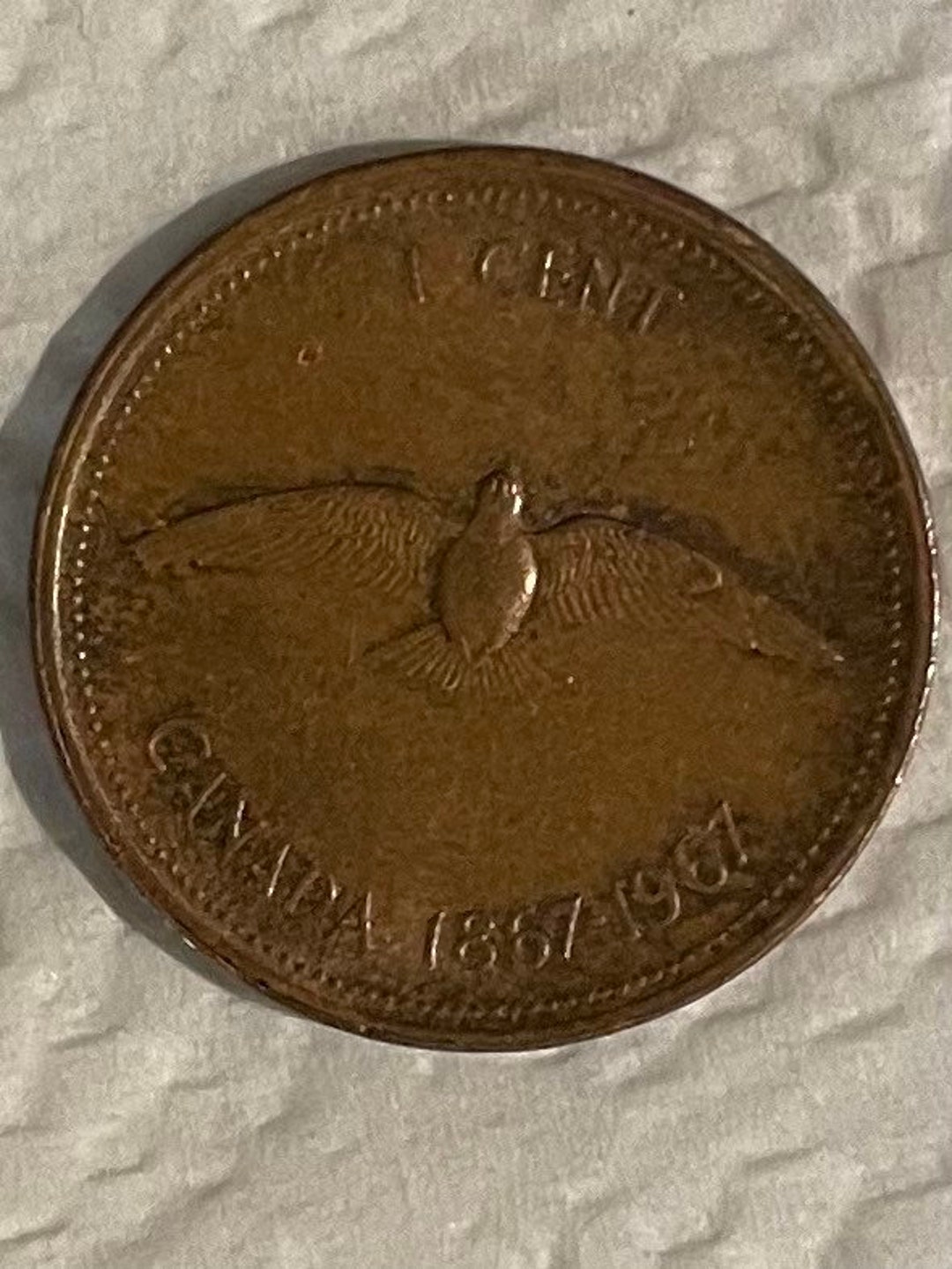 1967 One Cent Clipped Canadian Penny Rare Collection Etsy Canada