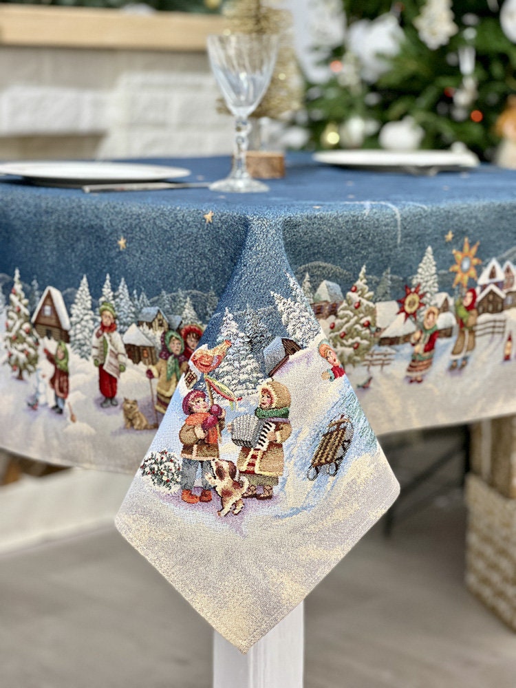 Ukrainian Style Winter Tablecloth, Carol Singers, Made in Ukraine, New ...