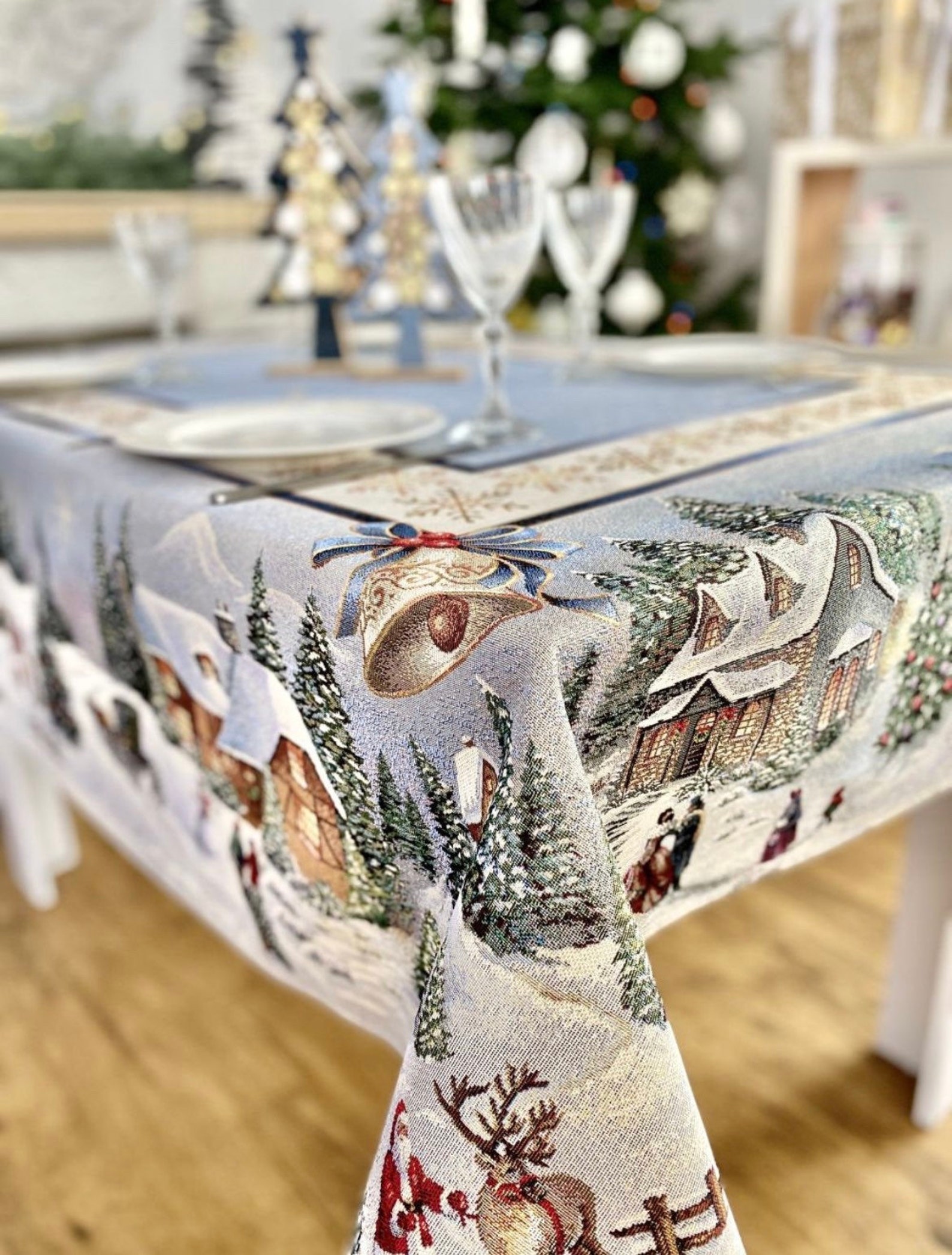 Winter Tablecloth for Christmas, Decorative Christmas Tablecloth ...