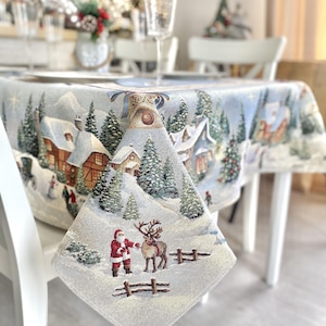 Winter Tablecloth for Christmas, Decorative Christmas Tablecloth ...