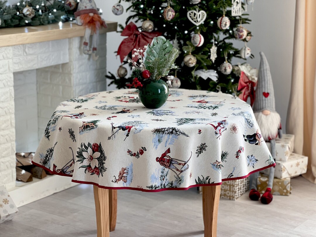 Custom Size New Year Table Cloth, Tapestry Tablecloth, Christmas ...