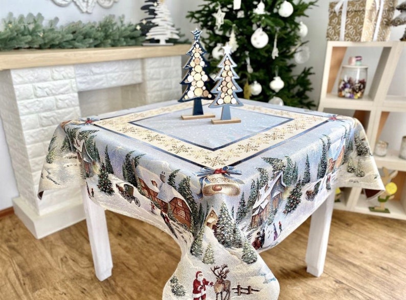 Winter Tablecloth for Christmas, Decorative Christmas Tablecloth ...