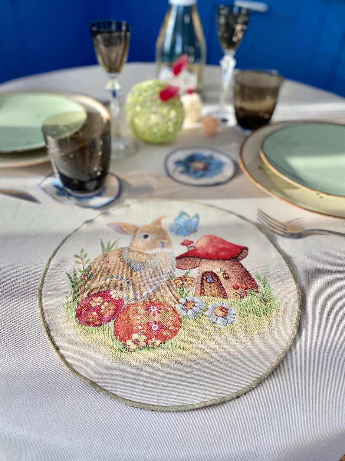 Easter Tablecloths Easter Textile Easter Tablecloth With - Etsy