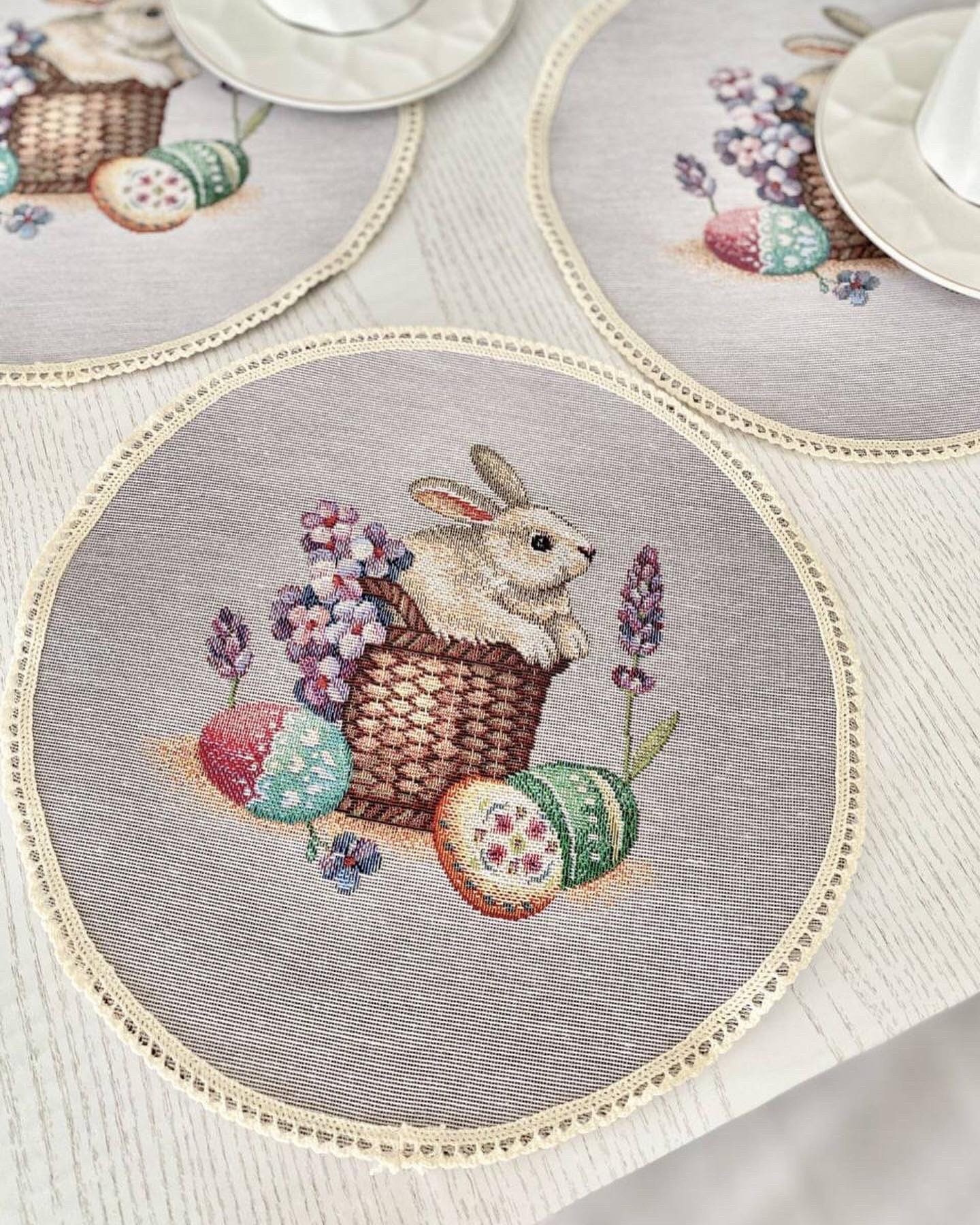 Easter Tablecloths, Easter Textile, Easter Tablecloth With Eggs Bunny ...