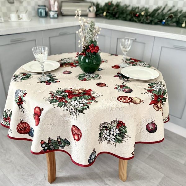 Christmas Tablecloth - Etsy