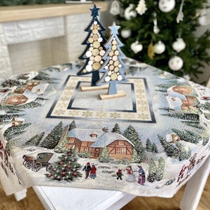 Winter Tablecloth for Christmas, Decorative Christmas Tablecloth ...