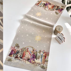 Holy Night Tablecloth, Religious Scene, Christmas Nativity, Decorations ...