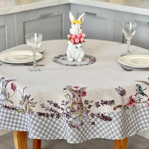 Easter Tablecloth’s, Easter Textile, Easter Tablecloth With Eggs Bunny ...