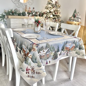 Winter Tablecloth for Christmas, Decorative Christmas Tablecloth ...