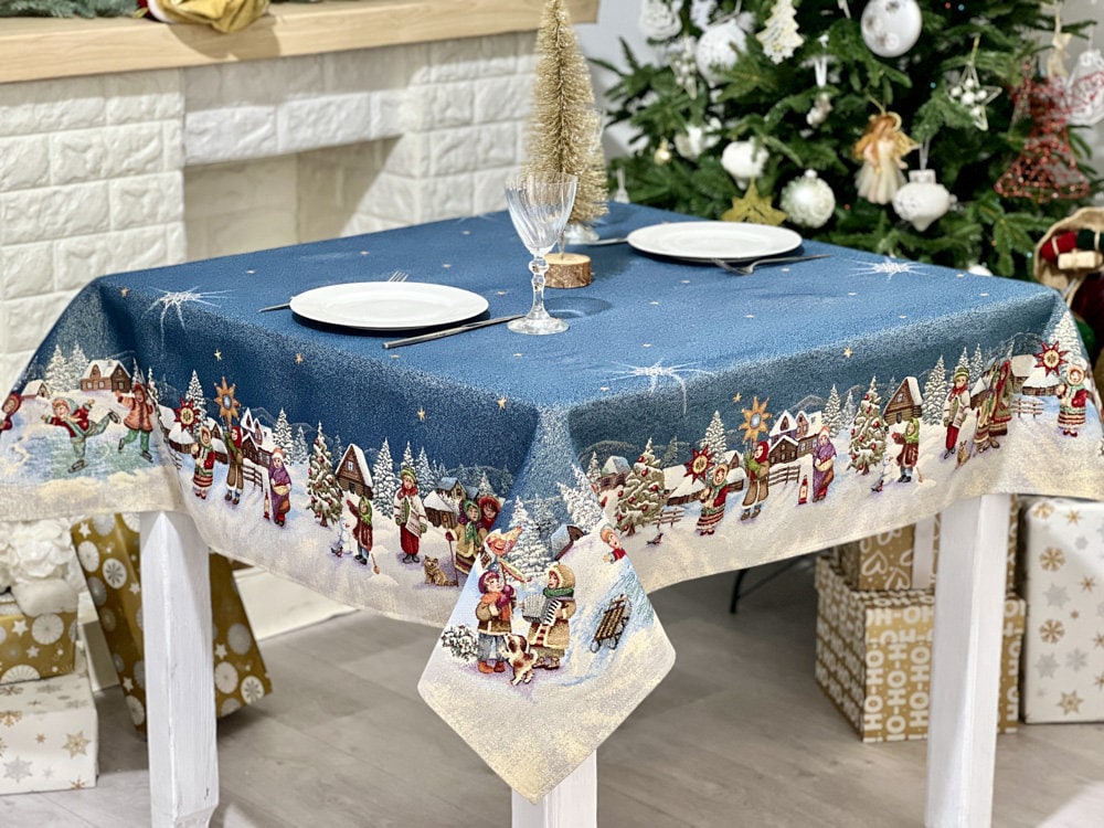 Ukrainian Style Winter Tablecloth, Carol Singers, Made in Ukraine, New ...