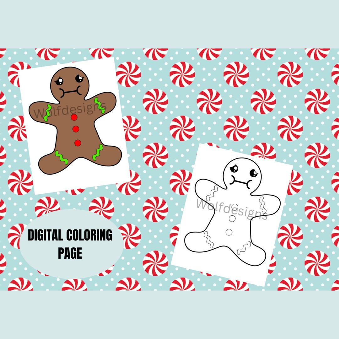 Gingerbread Man Coloring Page, Christmas Coloring Pages, Gingerbread ...