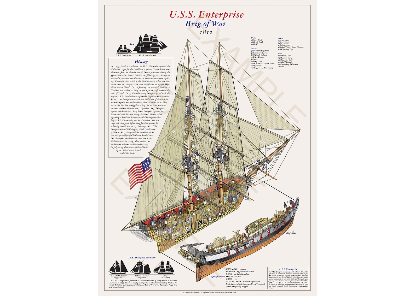 U.S.S. Enterprise Cutaway Poster Print 18 X 24" by Donn Thorson - Etsy