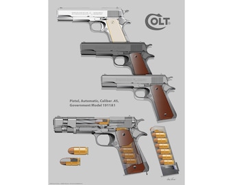 Colt 1911 Exploded View Limited Edition Poster Art Print - Etsy