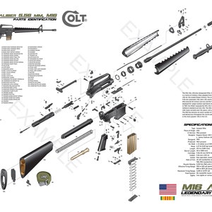 18x24" (framed) M16 Exploded View Limited Edition Poster Art Print - Etsy