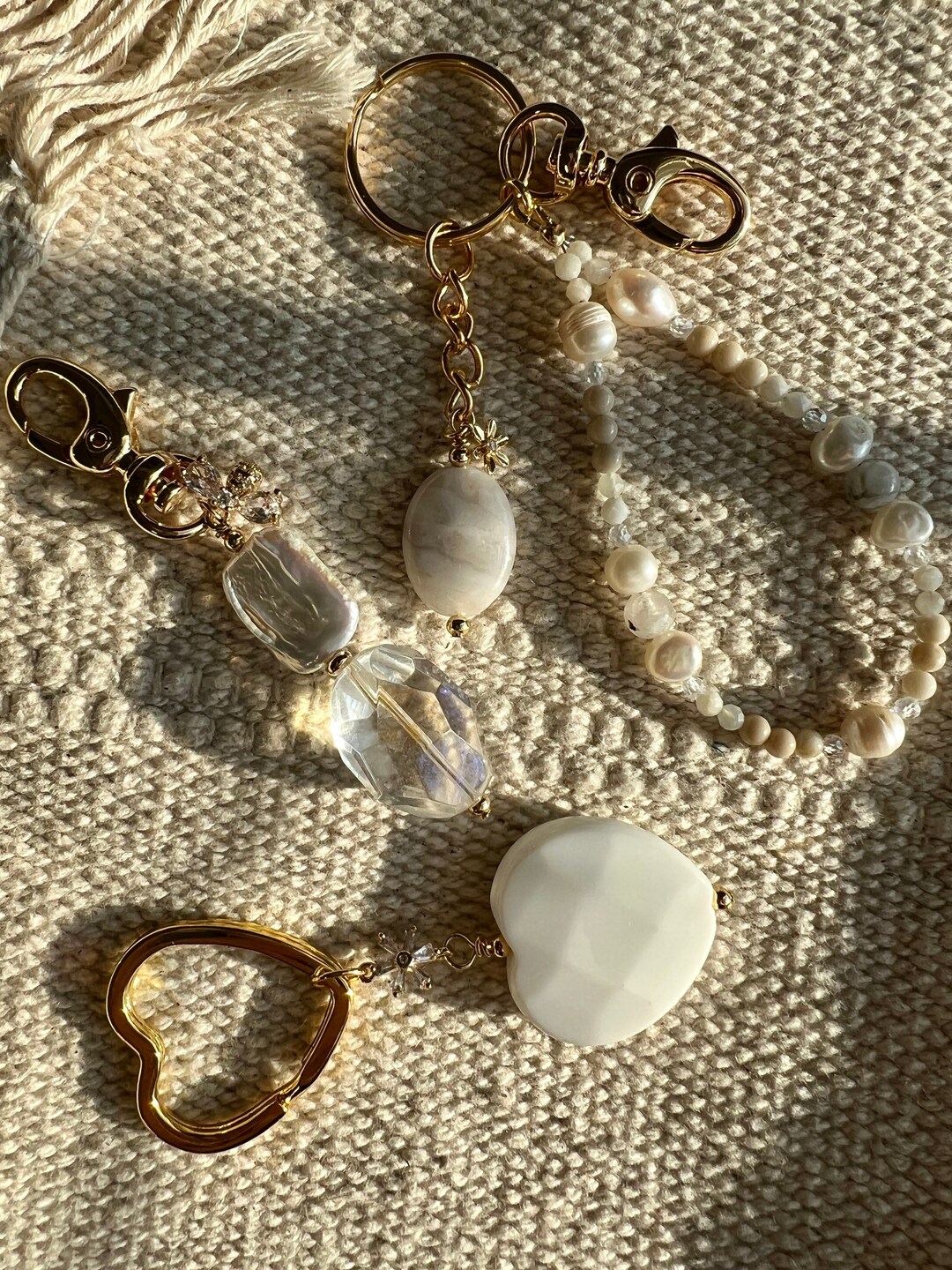 Quartz Freshwater Pearl Jade Moonstone Crystal Natural Gemstone Gold ...