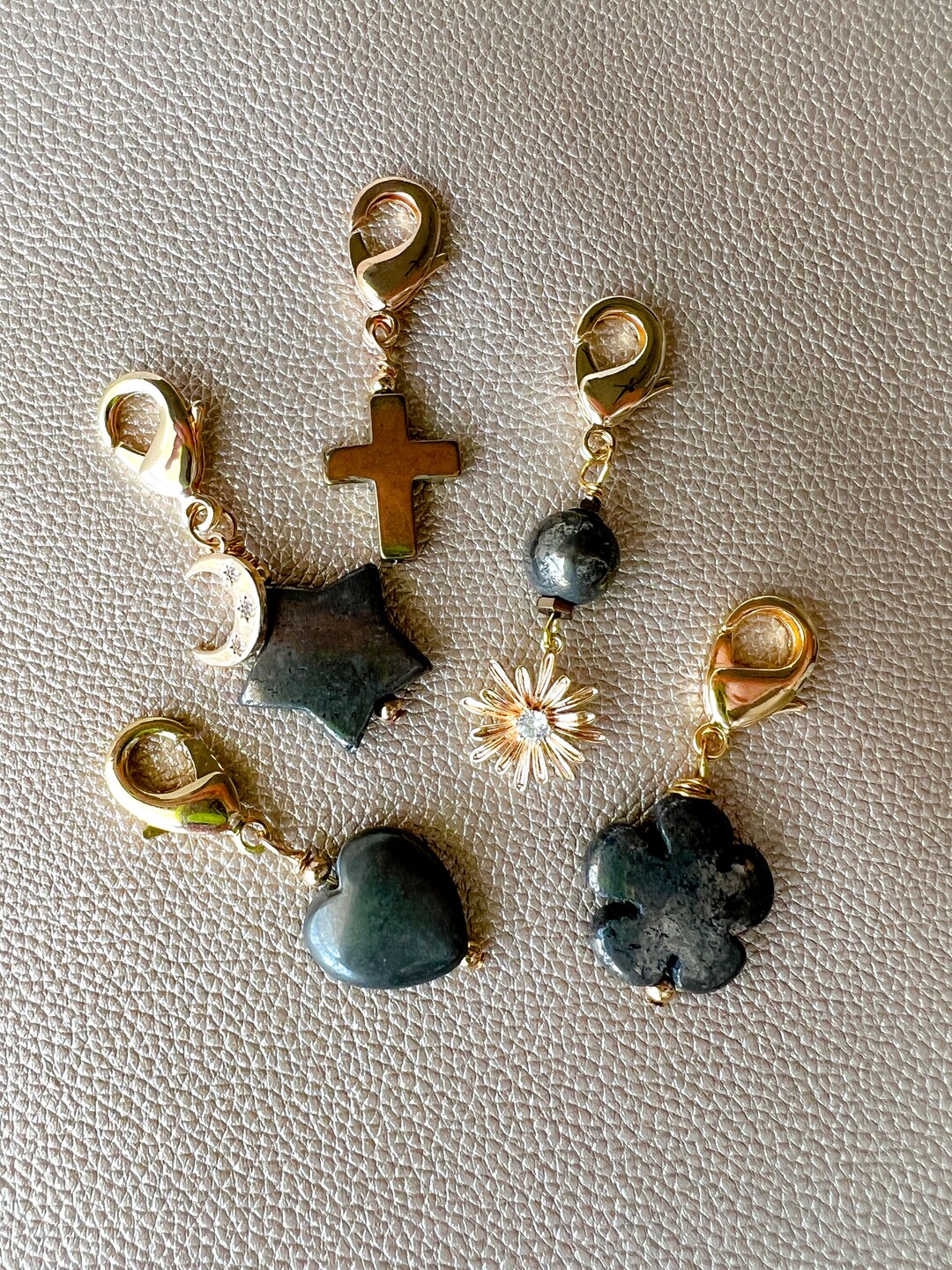 MINI Pyrite Star | Clover | Heart | Hematite Cross | Natural Gemstone ...