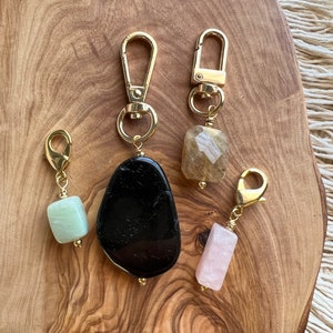 Crystal Keychain Kit Natural Gemstone Gold Keychain - Etsy
