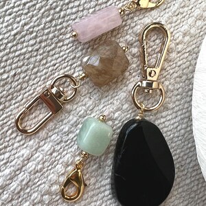 Crystal Keychain Kit Natural Gemstone Gold Keychain - Etsy