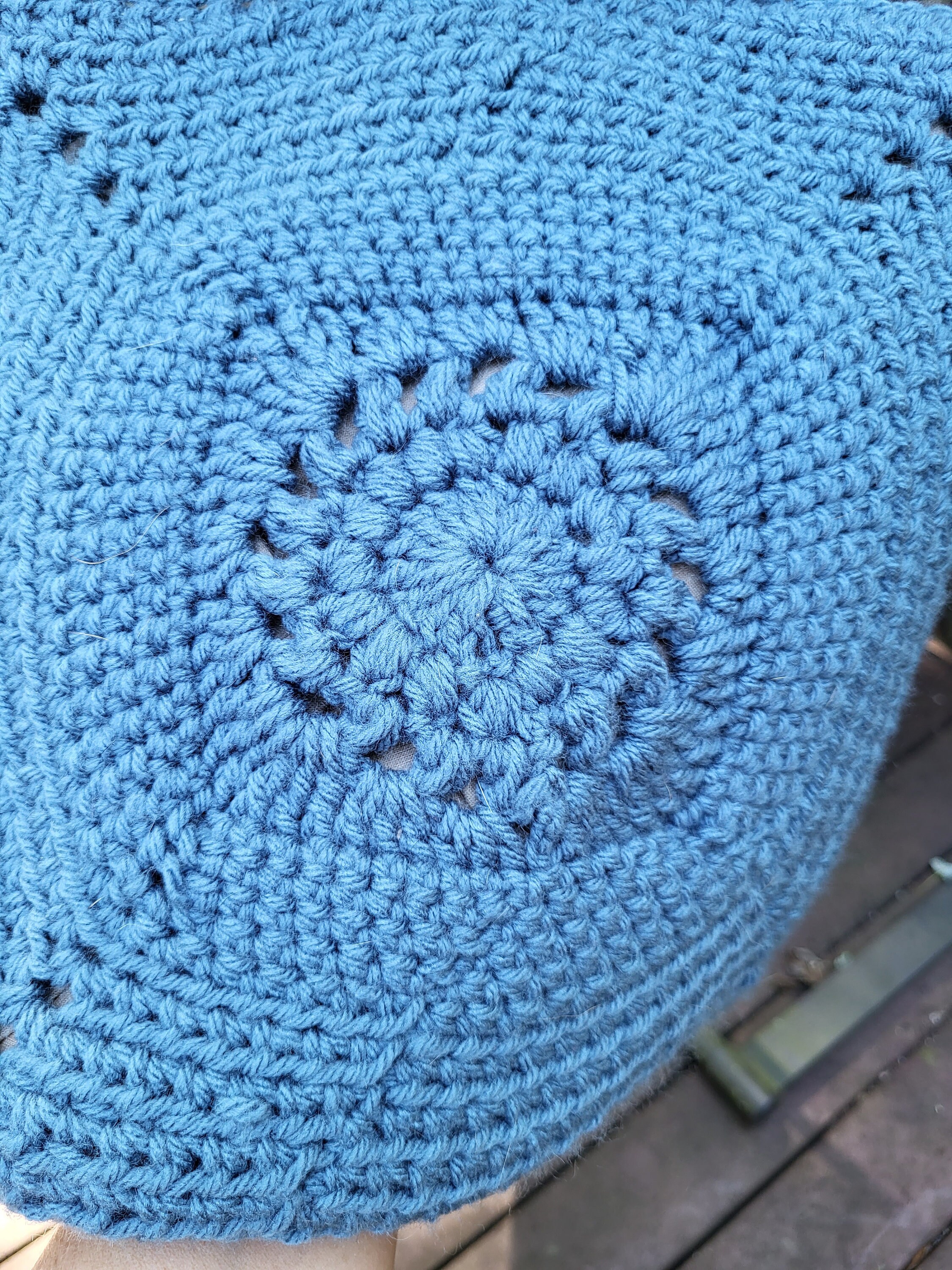 Handmade Granny Square Crochet Boho Bag. Blue. Shoulder Bag Purse 10x10 ...