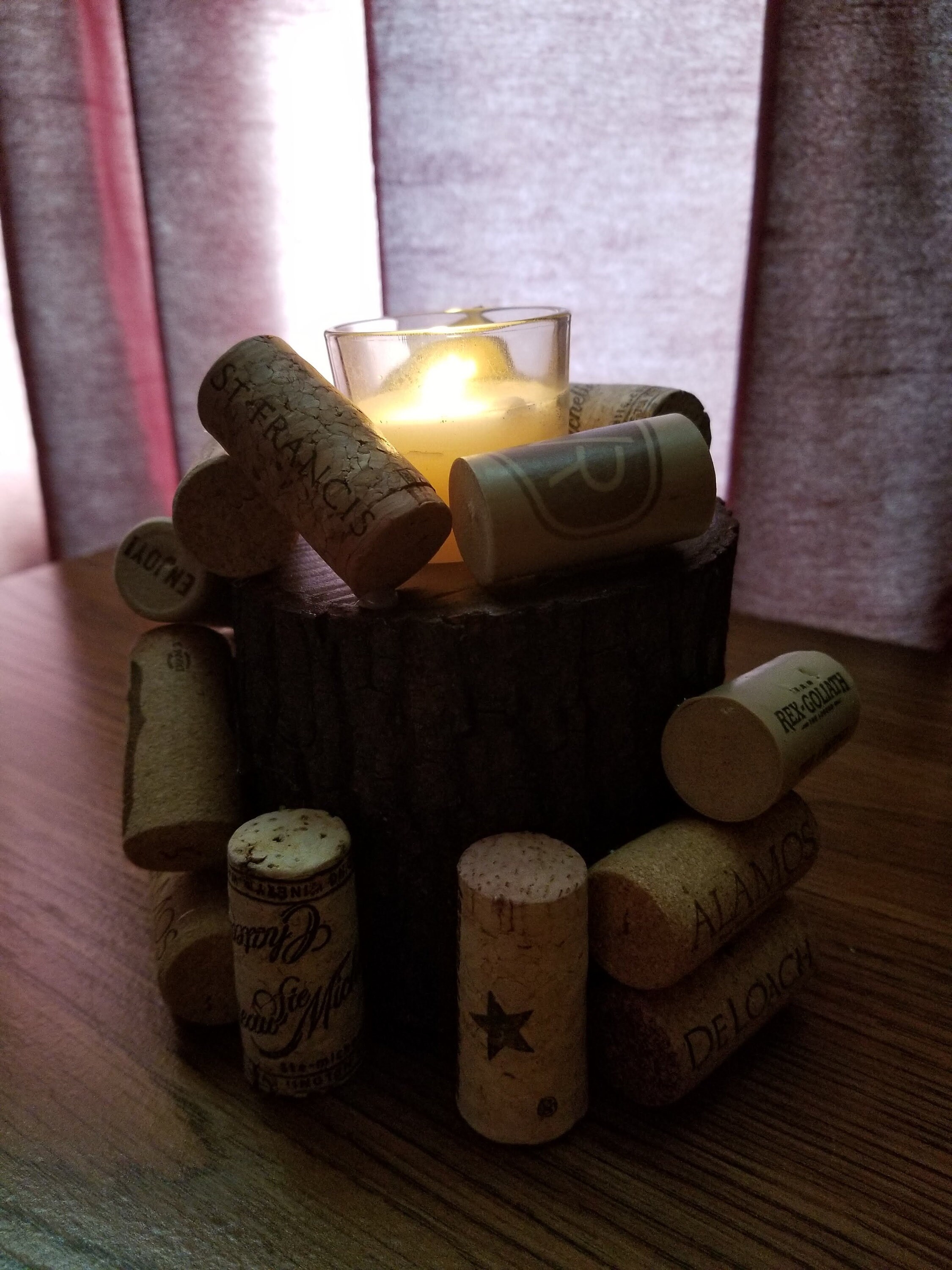 Handmade Upcycled Tumbling Wine Cork Votive Holder - Natural Maple Wood ...