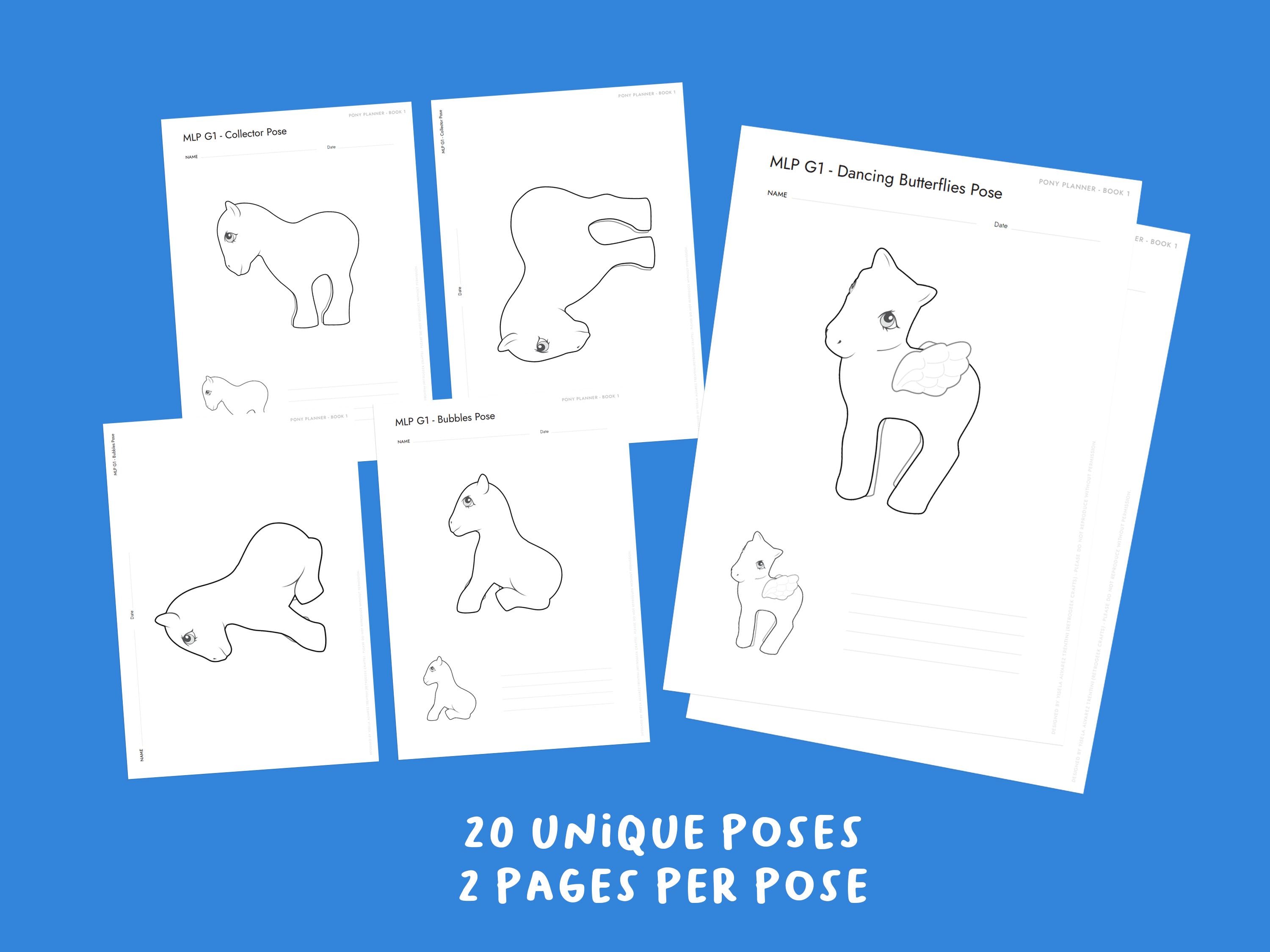 MLP G1 Pony Poses to Paint & Design (book 1) - Customizer Planner ...