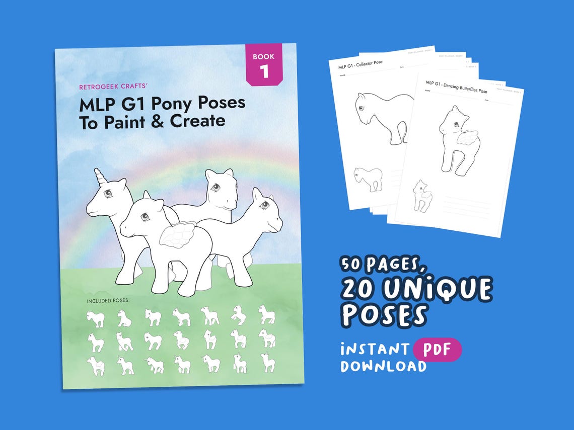 MLP G1 Pony Poses to Paint & Design (book 1) - Customizer Planner ...