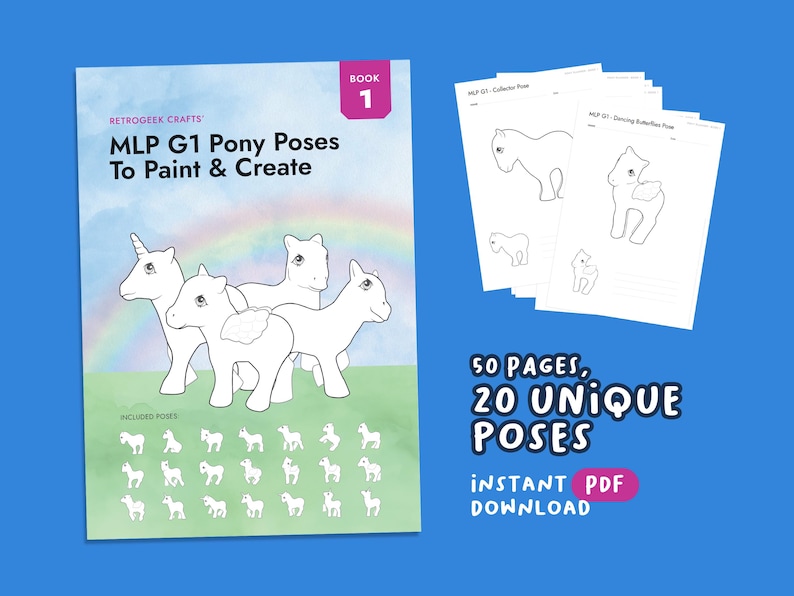 MLP G1 Pony Poses to Paint & Design (book 1) - Customizer Planner ...