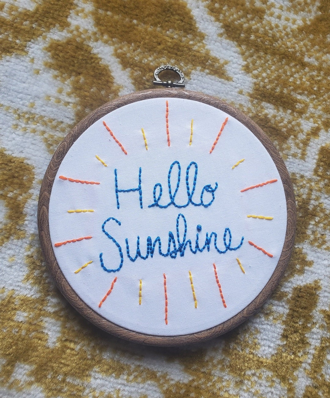 Hello Sunshine Hand Embroidery - Etsy